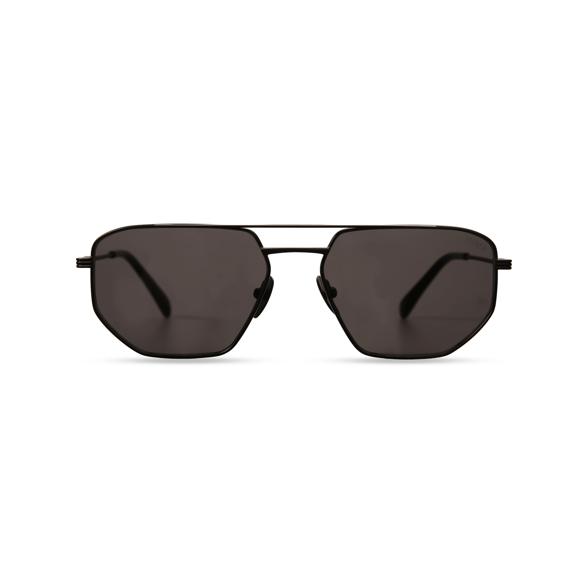 Rydar Unisex Black Metal Aviator Sunglasses - Grey Lens | DIMA Eyewear