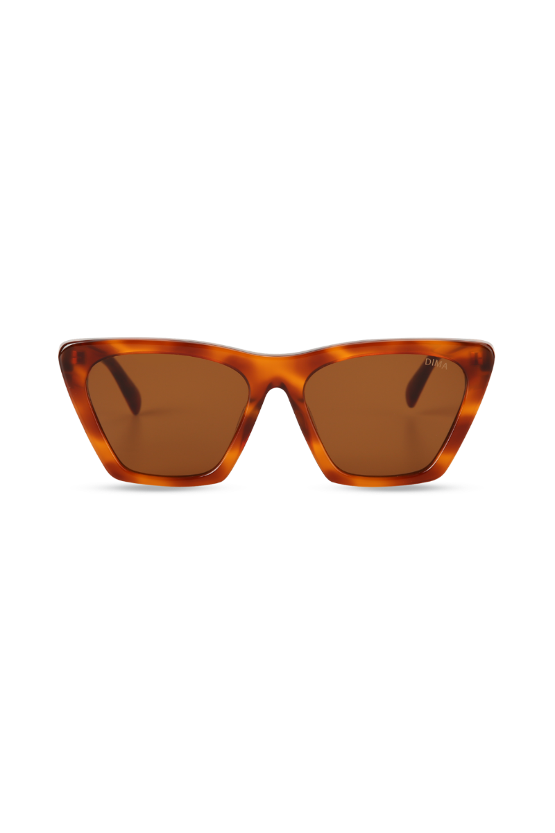 Gleam Amber Tortoise Cat Eye Sunglasses - Brown Lens | DIMA Eyewear
