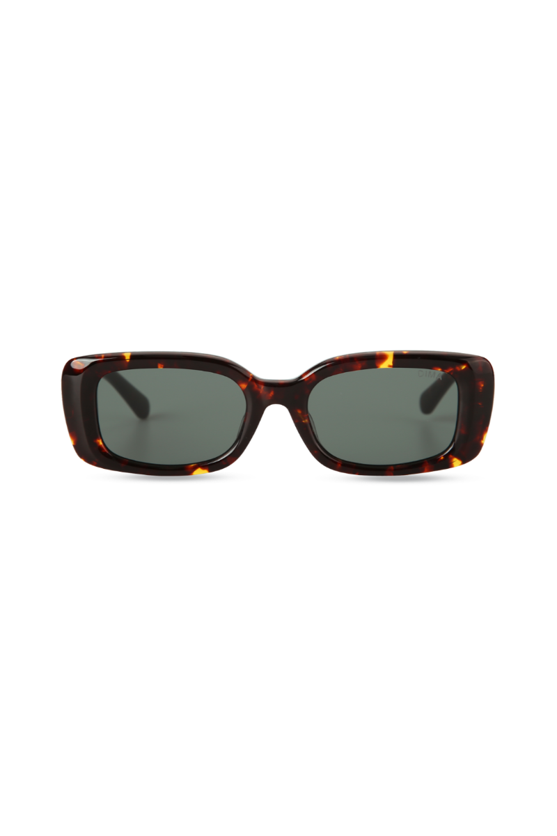 Jade Small Dark Tortoise Square Sunglasses - G15 Lens | DIMA Eyewear ...