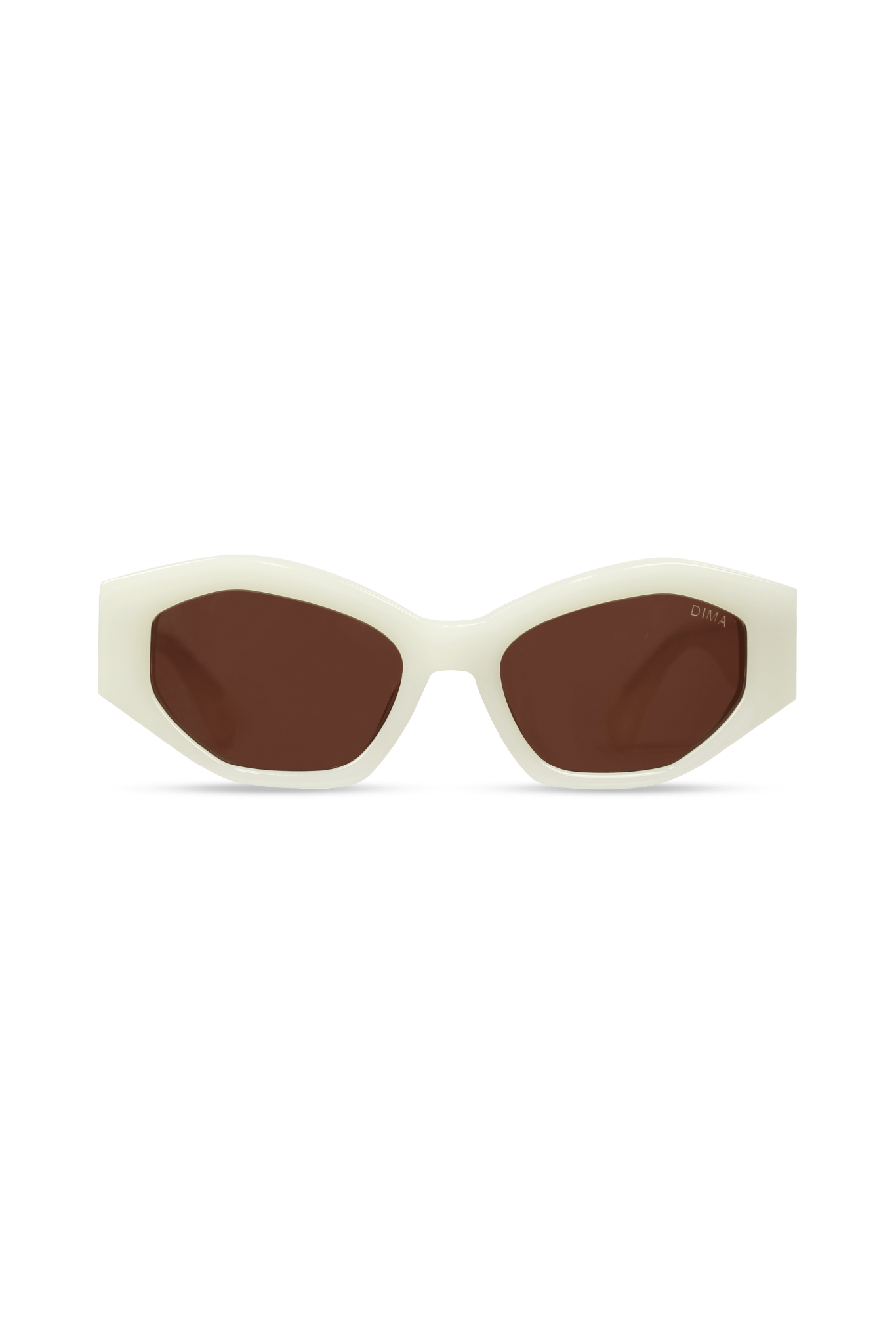 Mia Women Milky White Cat Eye Sunglasses - Brown Lens | DIMA Eyewear