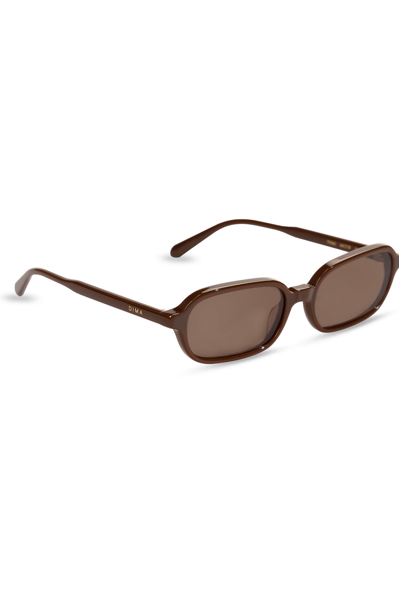 Rikki Small Brown Rectangle Sunglasses - Brown Lens | DIMA Eyewear ...