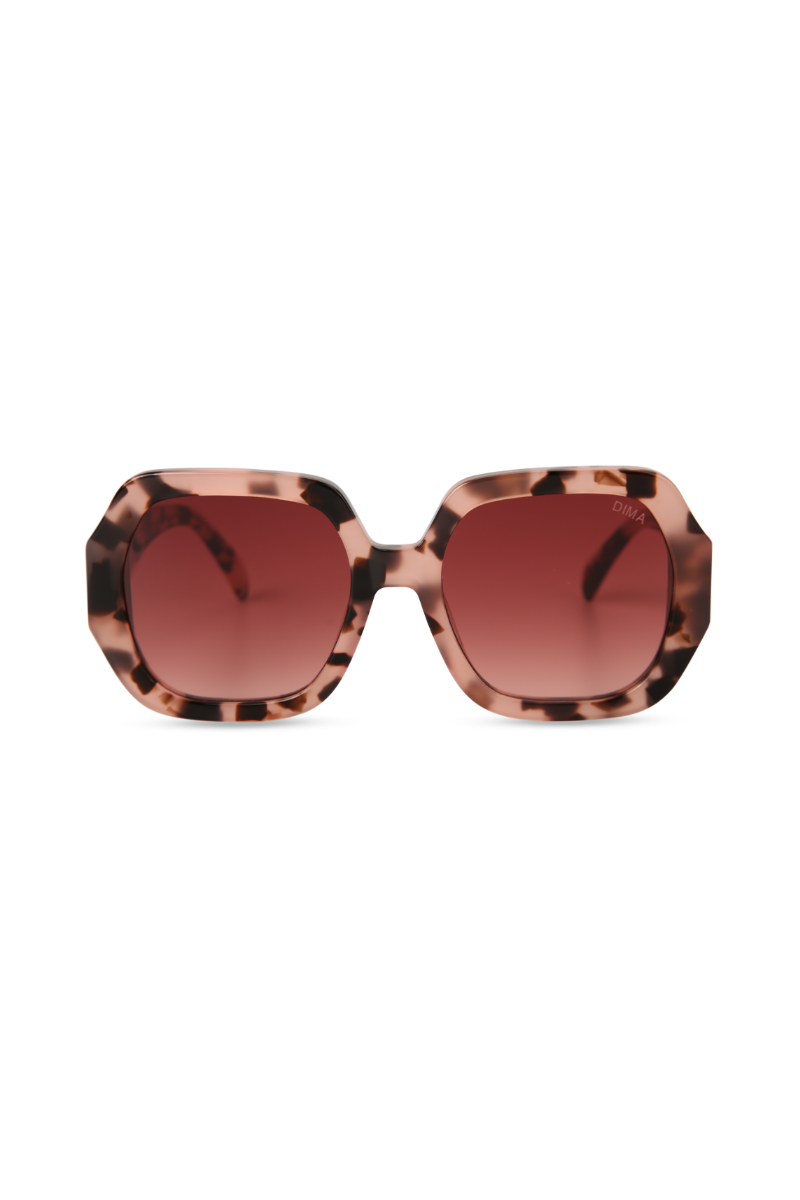 Sienna Pink Tortoise Sunglasses - Red Gradient Lens | DIMA Eyewear