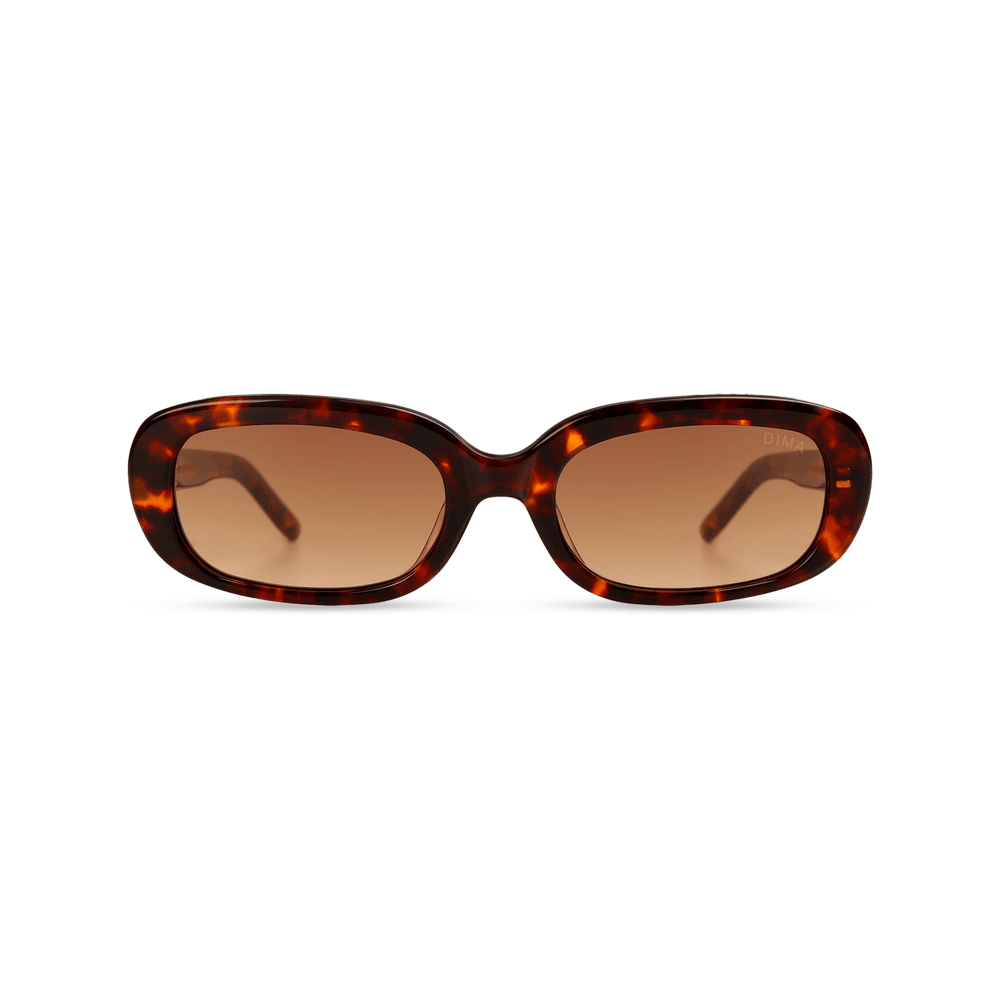 Violet Small Rectangular Sunglass- Brown Gradient Lens | DIMA Eyewear