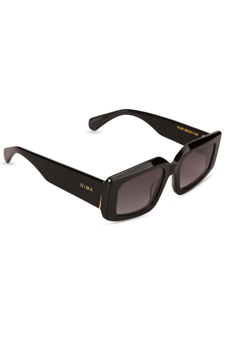 Vivid Women Black Square Sunglasses - Grey Gradient Lens | DIMA Eyewear